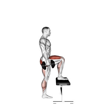 Dumbbell Step-Up - How To, Muscles Worked, Form Cues, Variations | Pumpd